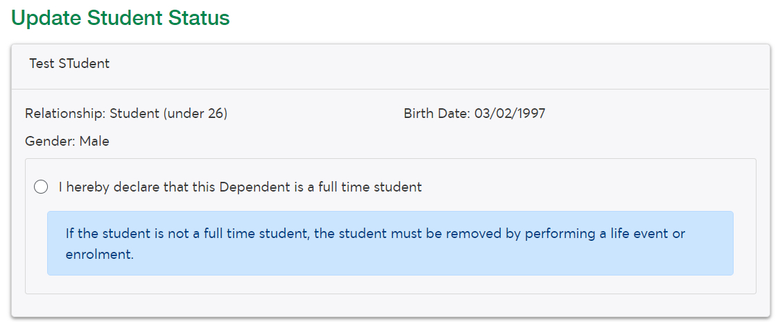 Confirm a dependent’s student status - DFS - Desjardins Life Insurance