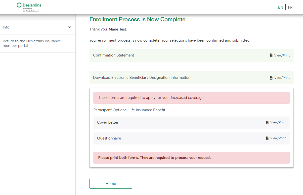 Enroll in your plan - DFS - Desjardins Life Insurance