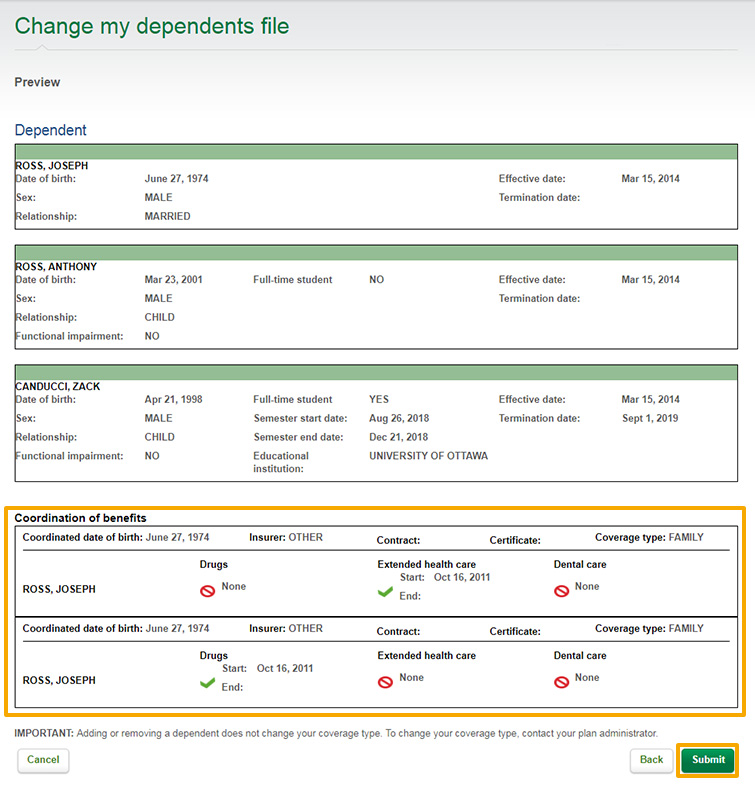 Coordinate with another plan - DFS - Desjardins Life Insurance