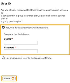 Register for online services - DFS - Desjardins Life Insurance